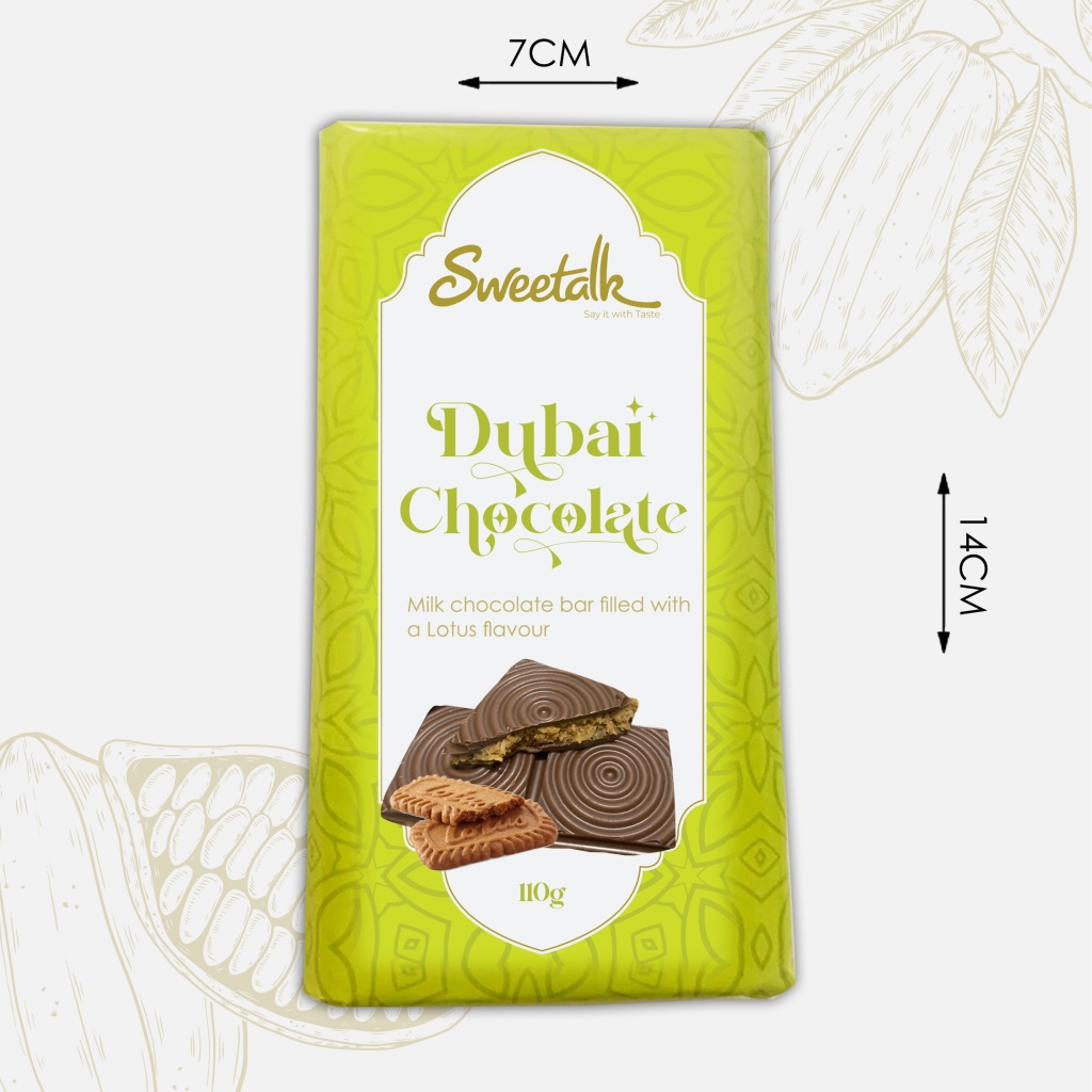 Sweetalk Dubai chocolate bar with a Lotus & kataifi (knafeh) filling ...